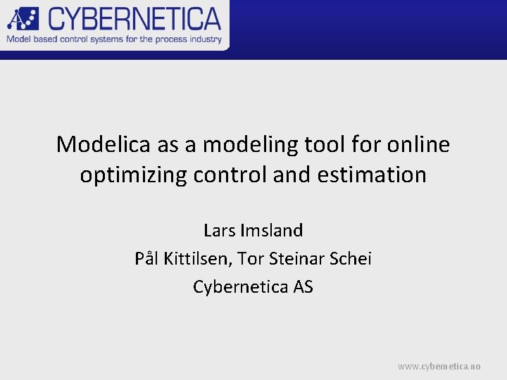 Modelica as a modeling tool for online optimizing