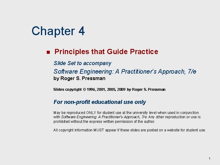 Chapter 4 n Principles that Guide Practice Slide