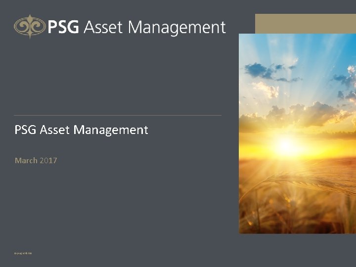 PSG Asset Management March 2017 Copyright PSG Disclaimer
