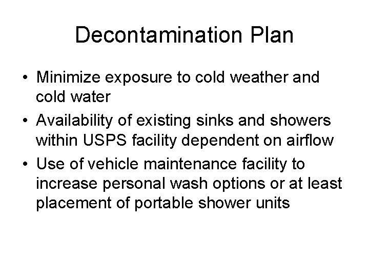Biohazard Detection System BDS Response Planning in New