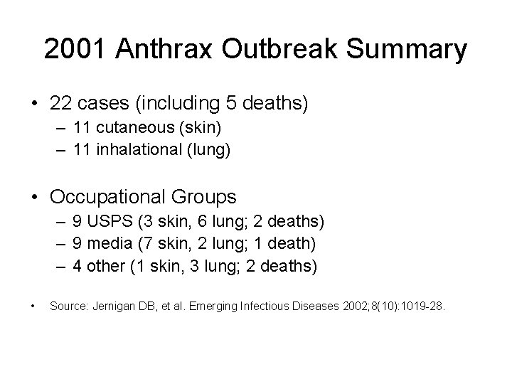 Biohazard Detection System BDS Response Planning in New