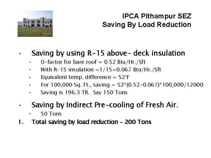 Low Energy HVAC Systems Installed in IPCA Plant