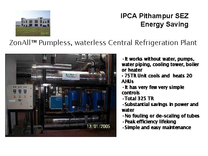 Low Energy HVAC Systems Installed in IPCA Plant