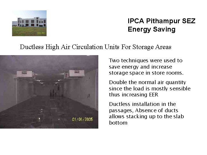 Low Energy HVAC Systems Installed in IPCA Plant