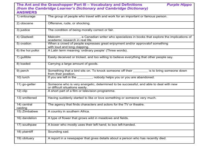 The Ant and the Grasshopper A story from