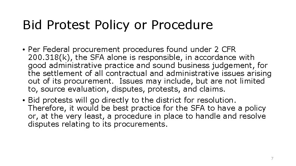 Bid Process Guide Food Service Management Company FSMC