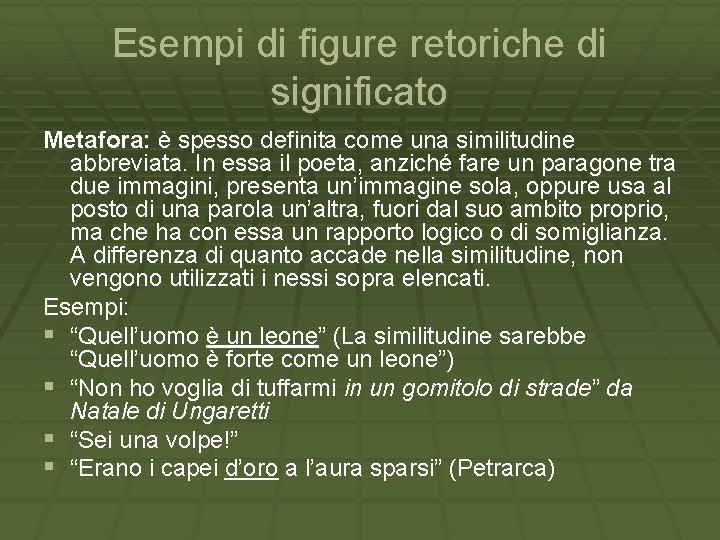 Le figure retoriche Un percorso di sintesi Federica