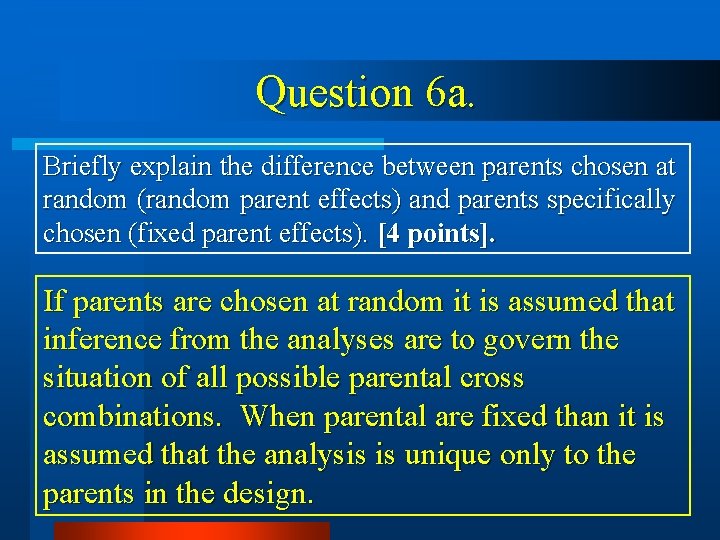 Genetics and Genetic Prediction in Plant Breeding Question