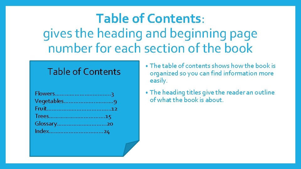 Nonfiction Text Graphic Features Text features are the