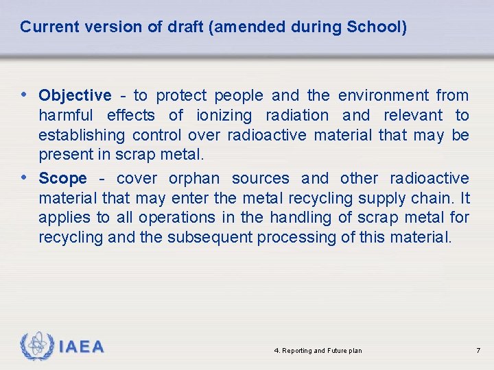 School on Drafting Regulations Reporting and Future plan