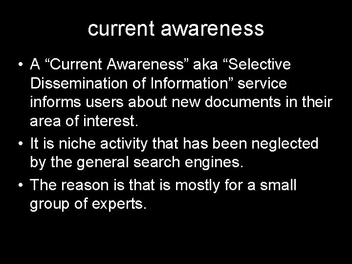 Current awareness for digital libraries From NEP to