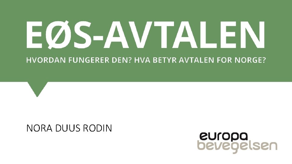 NORA DUUS RODIN OVERSIKT Kort om ES Historisk