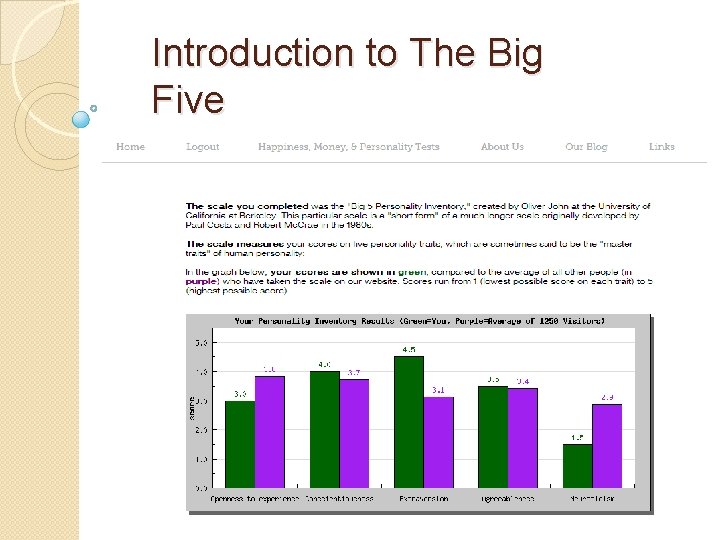 Introduction to The Big Five While there are