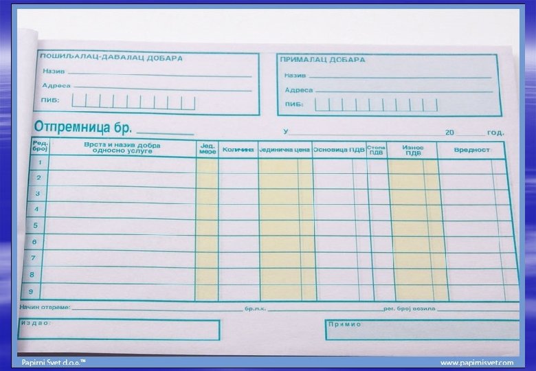 OTPREMNICAPRIJEMNICA OTPREMNICA Otpremnica je materijalni dokument koji ...