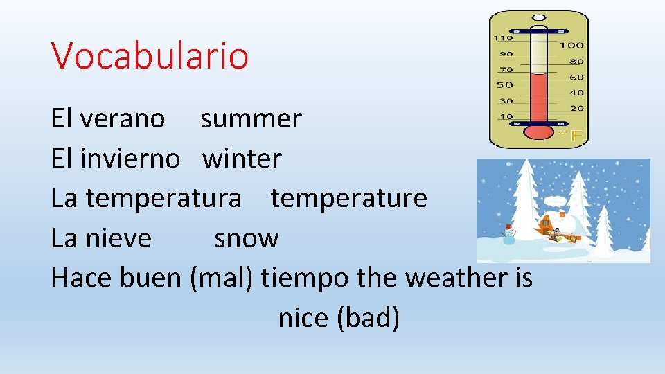 Vocabulario del captulo 7 El clima y las