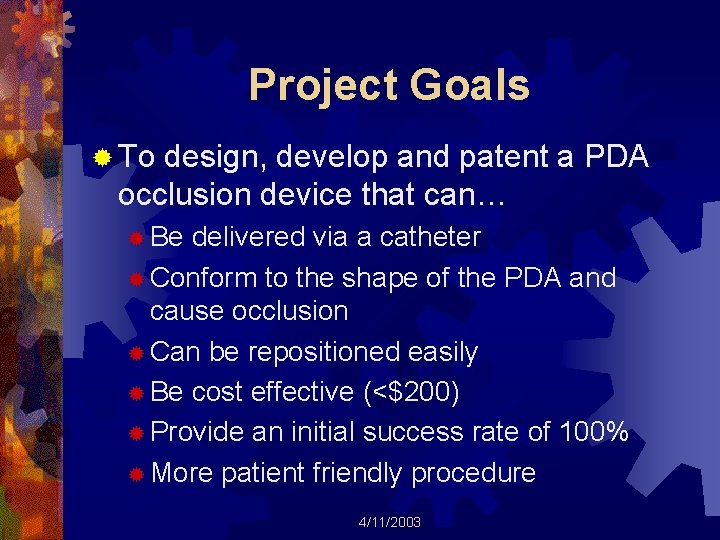 Patent Ductus Arteriosus Occlusion Device Oral Presentation 4