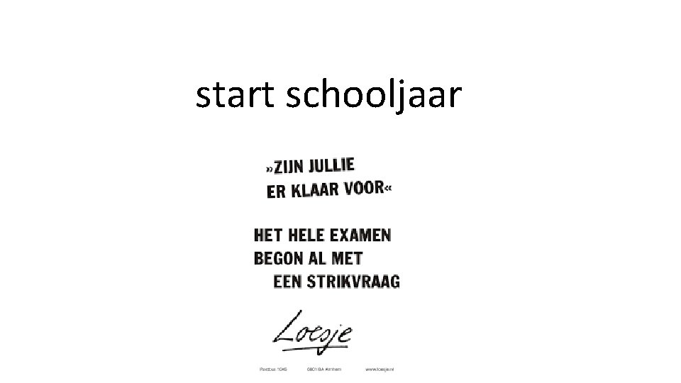 start schooljaar Jaarplanning SE 1 betoog of beschouwing