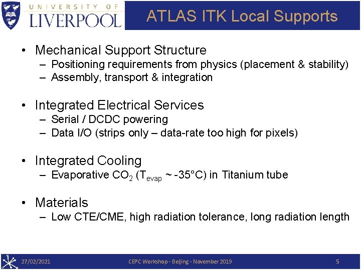 CEPC Meeting Beijing November 2019 Tracking Detector Mechanics