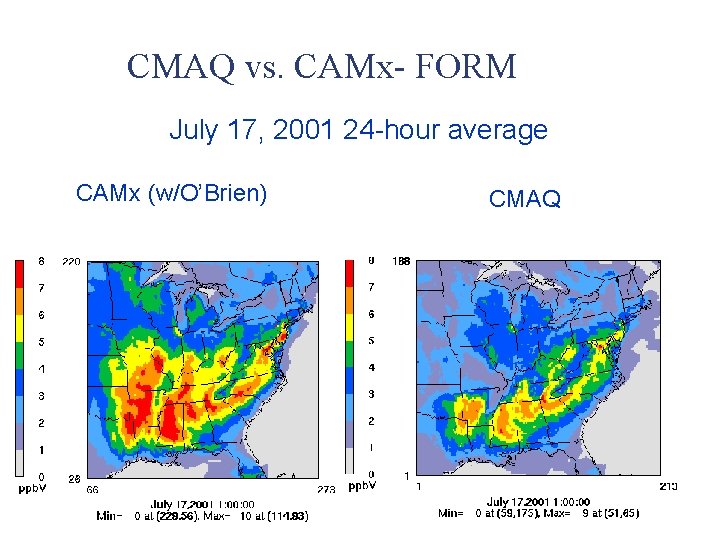 An Exploration of Model Concentration Differences Between CMAQ