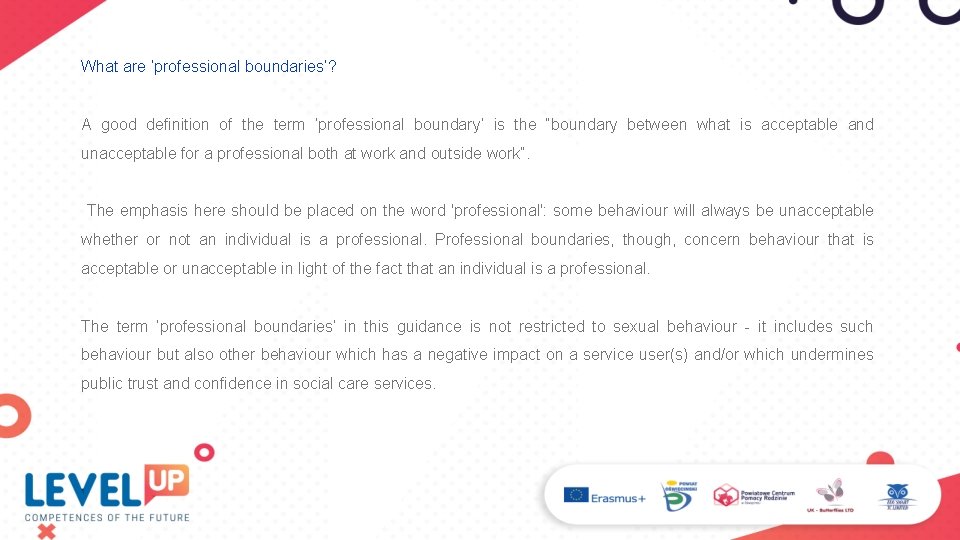 What are professional boundaries A good definition of