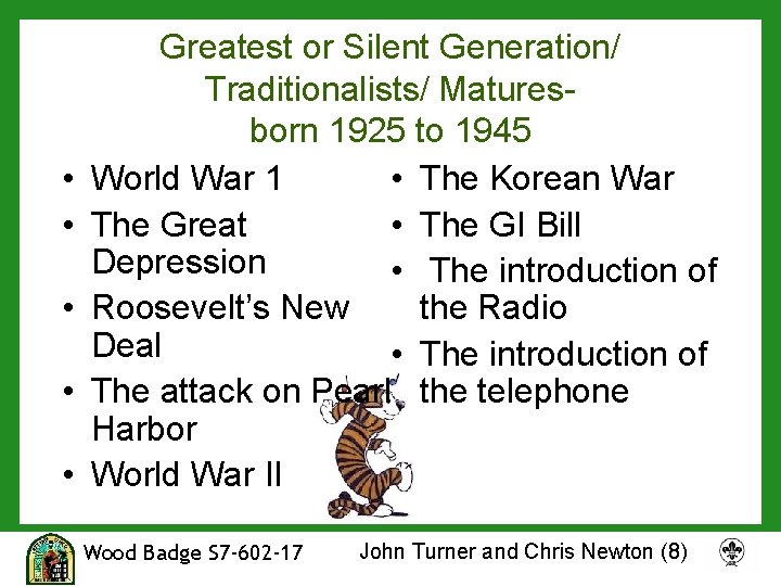 Generations In Scouting By John Turner and Chris