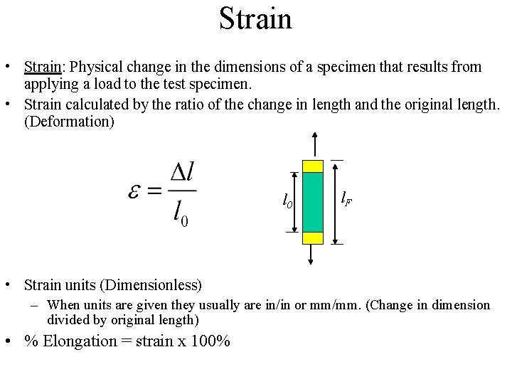 Mechanical Behavior Stress versus Strain Elastic Deformation Plastic