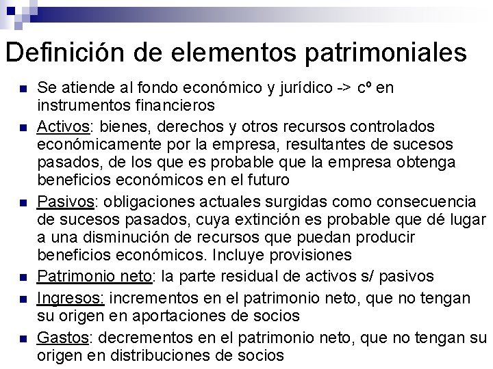 Impactos sobre el modelo contable espaol de la