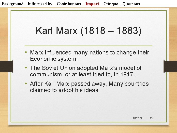 History of Economic Thought Karl Marx 1818 1883