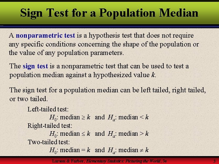 Chapter 11 Nonparametric Tests 11 1 The Sign