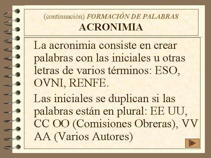 ESTRUCTURA Y FORMACIN DE LAS PALABRAS Unidad 1