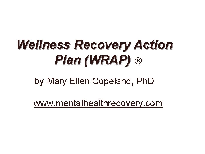 Mental Health Recovery and Resiliency Deborah Amesbury LCSW