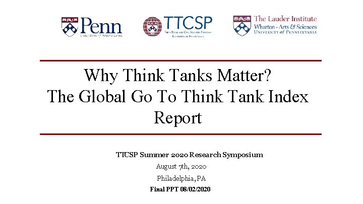 Why Think Tanks Matter The Global Go To
