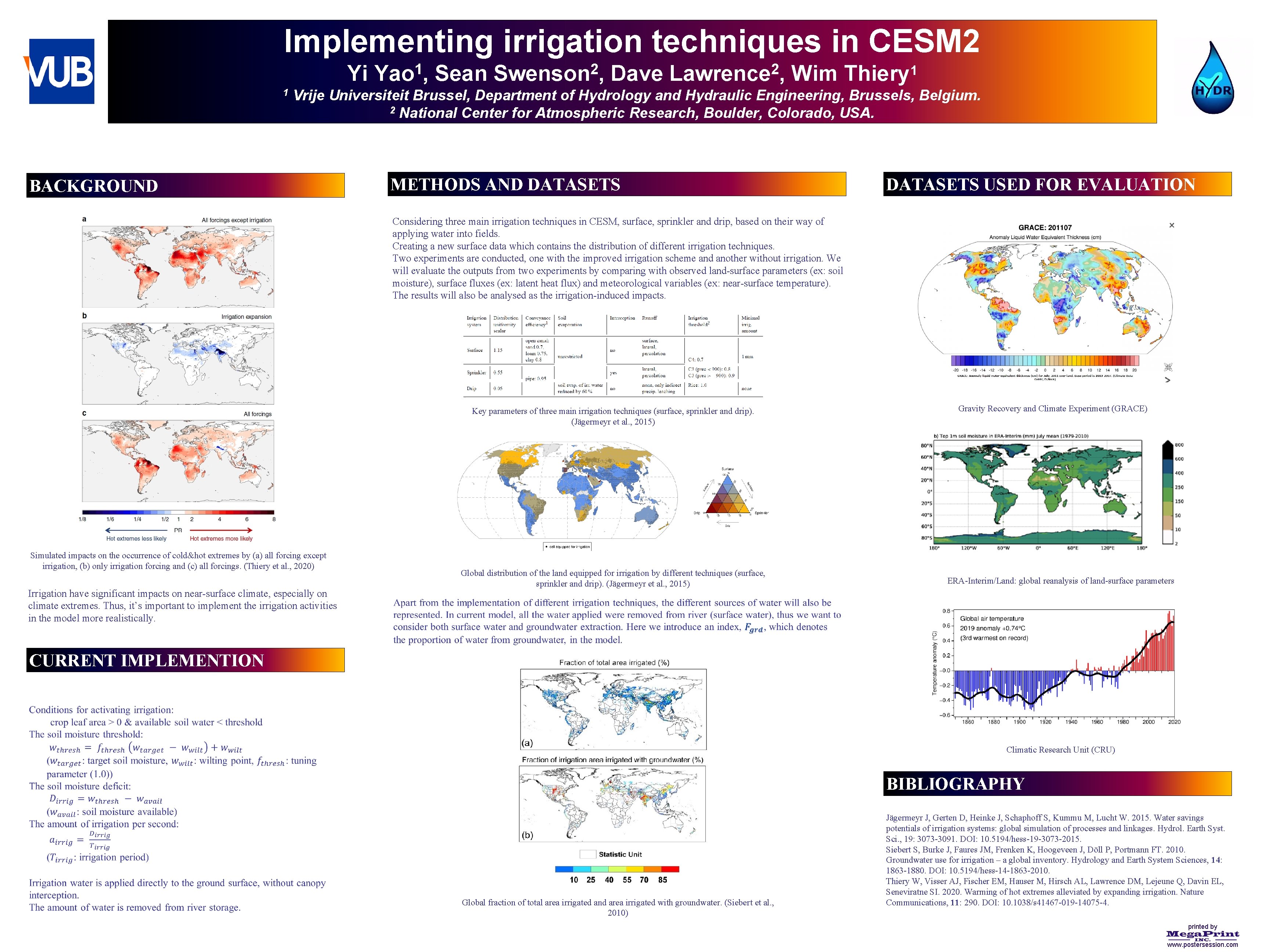 Implementing irrigation techniques in CESM 2 Yi 1