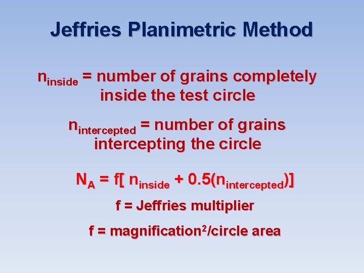 A Comparison of Grain Size Measurement Methods George