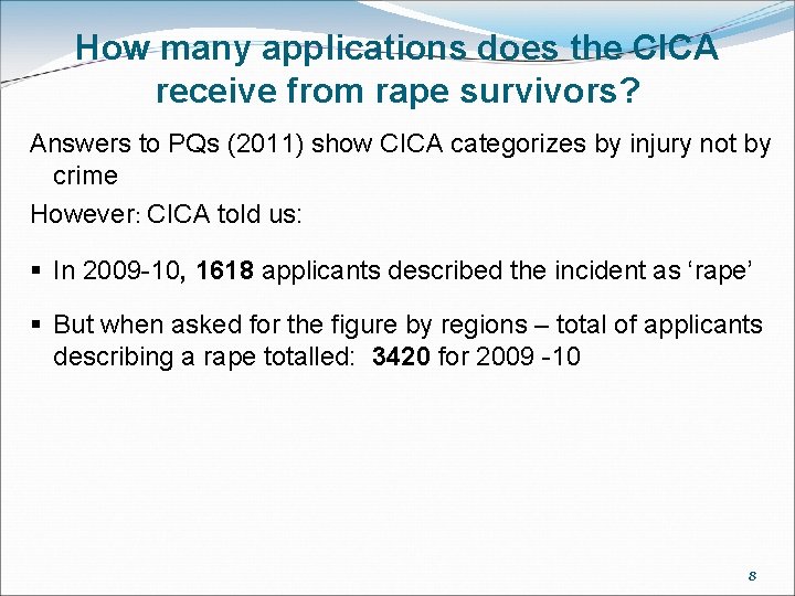 Compensation Matters How the CICA responds to applications