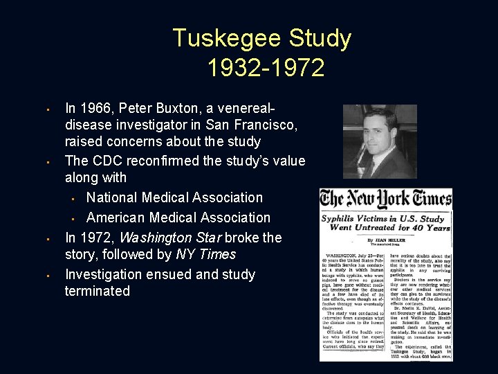 History of Research Ethics Case studies Tuskegee and