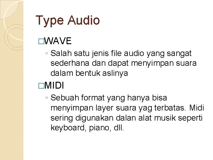SUARA DAN AUDIO Definisi Sound fenomena fisik yang