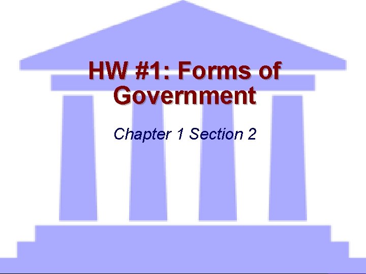 Presentation Pro HW 1 Forms of Government Chapter