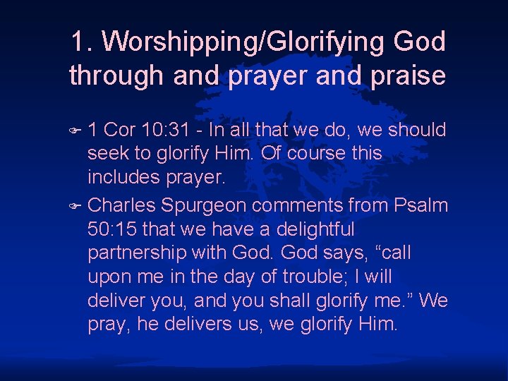 Purposes of a Church Goal To establish the