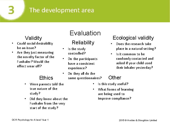 The development area Chaney et al 2004 A