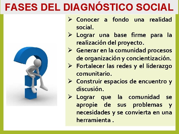 EJE IV FORMACIN TCNICA TEMA 7 DIAGNSTICO SOCIAL