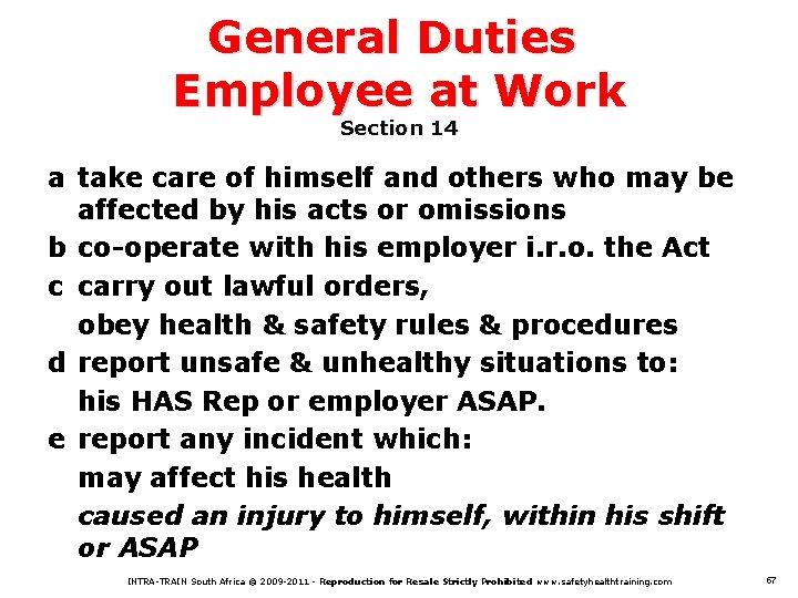 Welcome to ACTRAC OVERVIEW OF OHS ACT OCCUPATIONAL