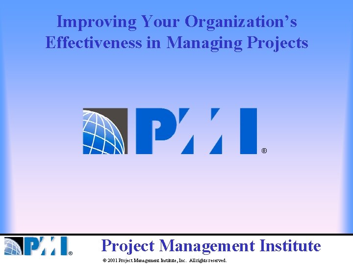 Project Management Institute Building professionalism in project management