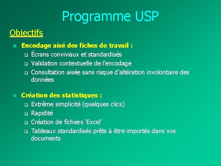 Prsentation du programme USP Unit de Soins Palliatifs