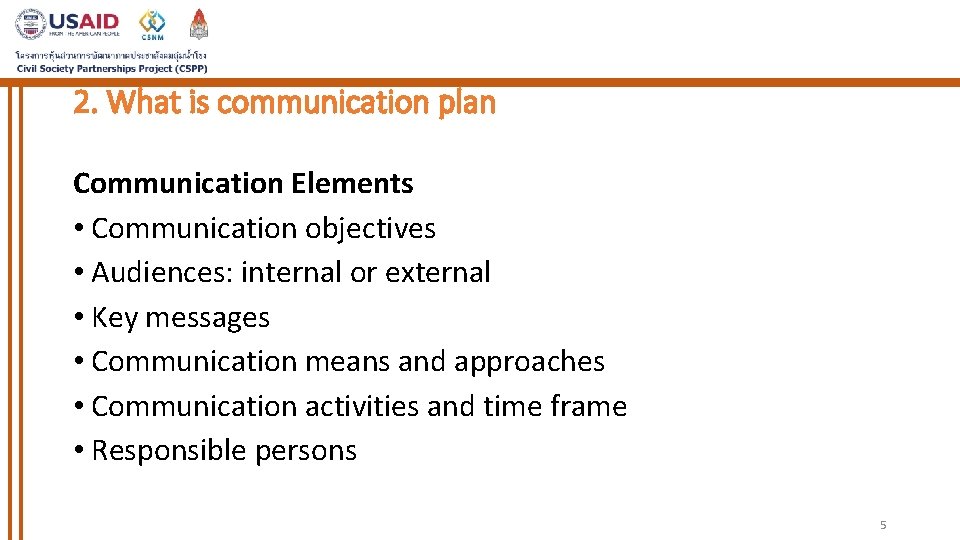 Session VI Communication Plan Module 3 Project FormulationPreparation