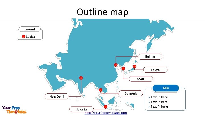 Outline map Legend Capital Beijing Tokyo Seoul Asia