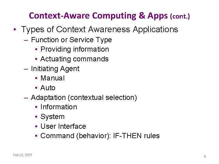 ContextAware Computing Introduction Ubiquitous or Pervasive Computing ...