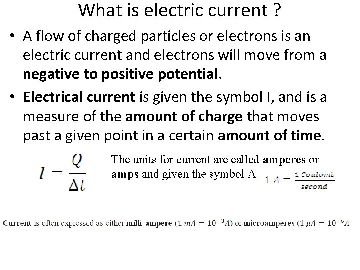 What is electric current A flow of charged