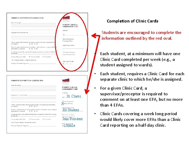 Quick Reference Guide How to complete Clinic Cards