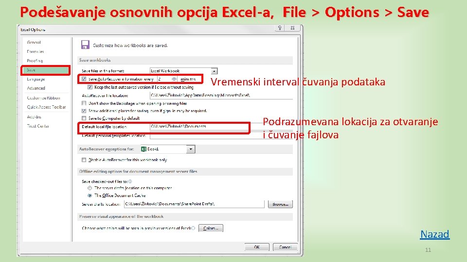 Rad sa tabelama Microsoft Excel 2013 Osnovni pojmovi